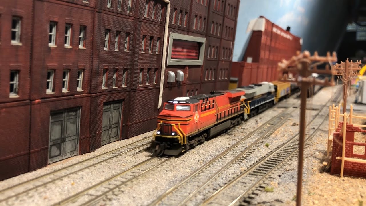 Multiple n scale trains running on the mainline at The Model Railroad ...