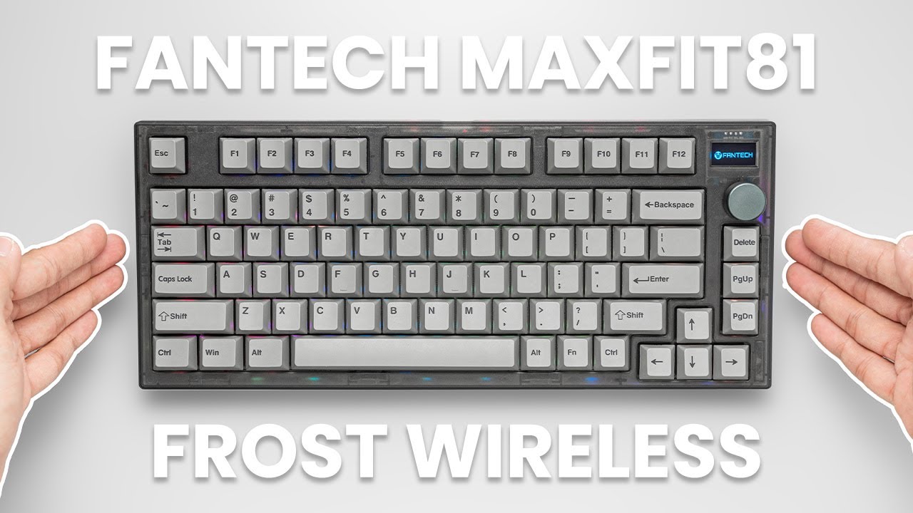 FANTECH MAXFIT81 FROST WIRELESS 75% Gaming Keyboard with OLED Screen ...