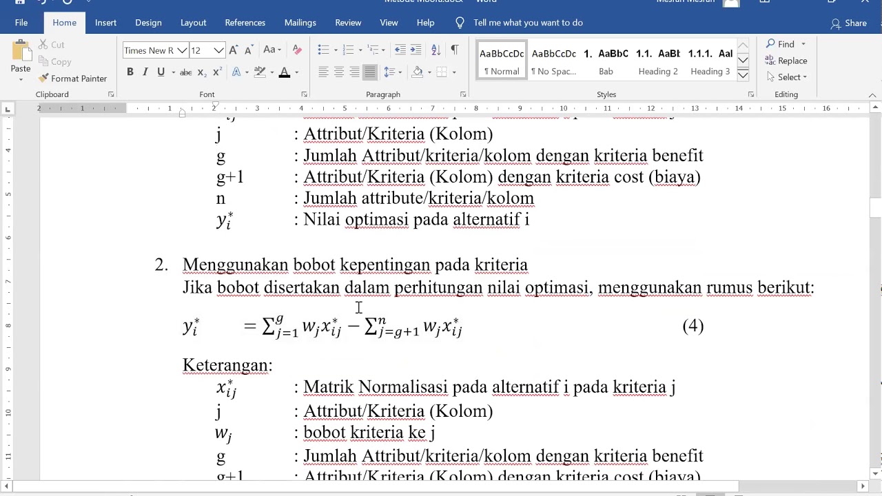 Yuk Belajar metode Multi-Objective Optimization on The Basis of Ratio ...