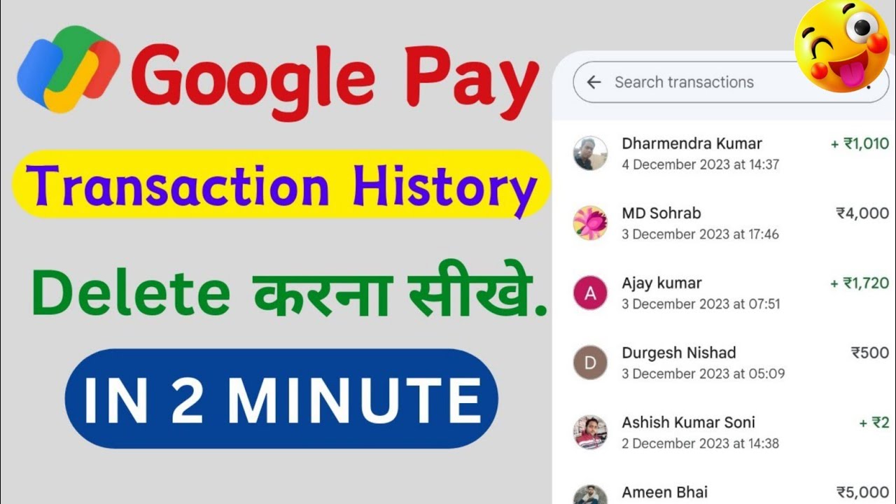 Google Pay Transaction History Delete | How To Delete Google Pay ...
