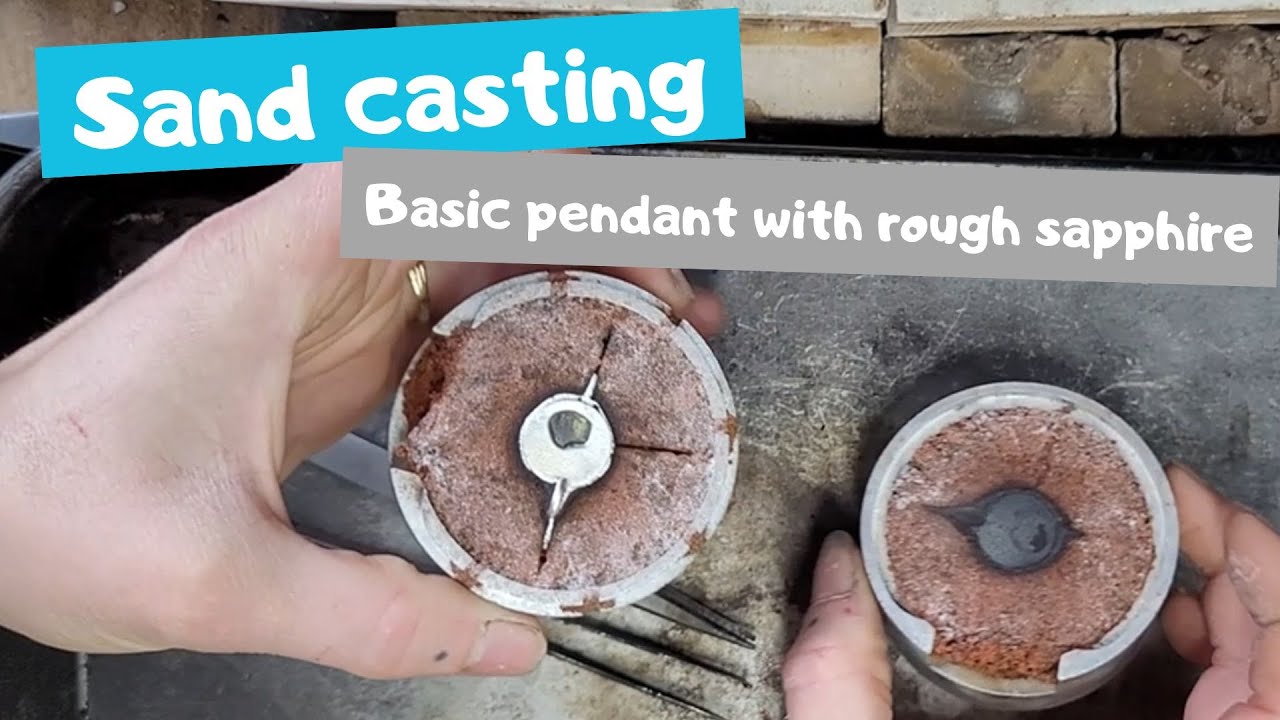 Sand casting tutorial - Basic pendant with rough sapphire - YouTube