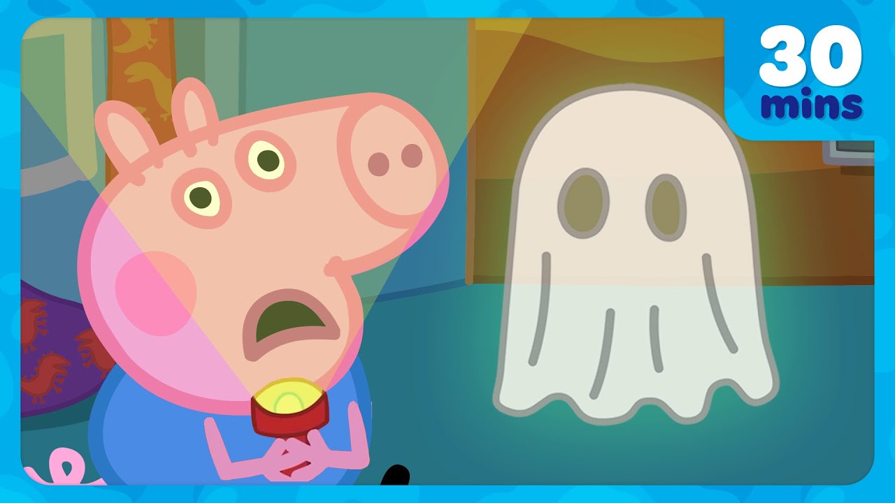 George Pig's Spooky Ghost Stories 🎃 Halloween Sleepover 👻 Peppa Pig ...