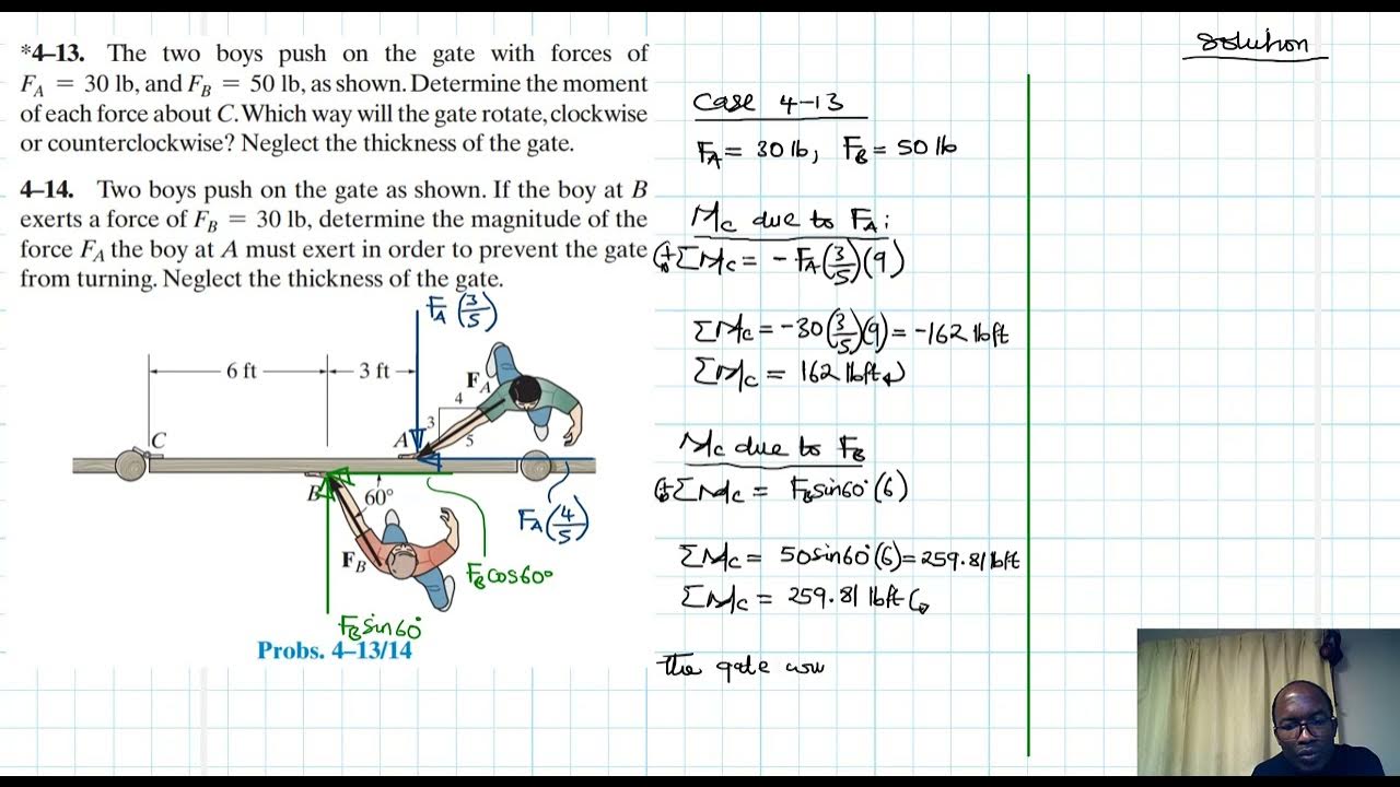 4–13, 4–14 Force System Resultants (Chapter 4: Hibbeler Statics) Benam Academy - YouTube