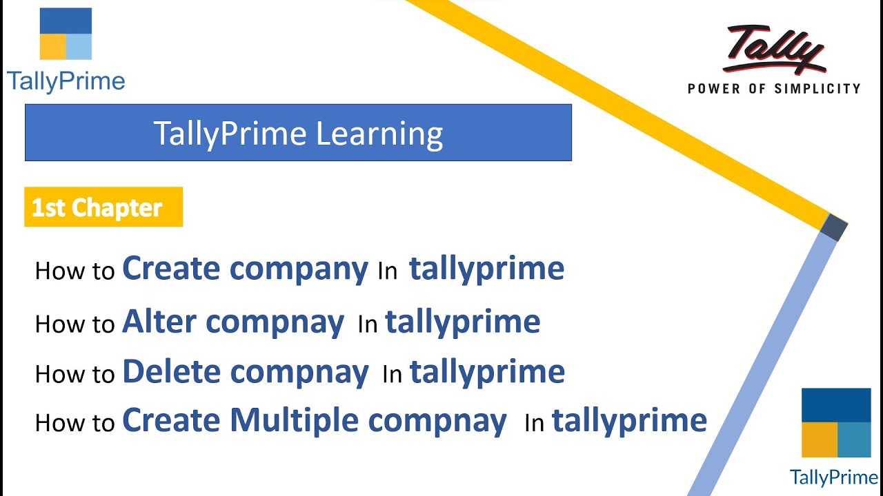 How to Create a Company in TallyPrime | Tally Learning | Alter Company ...