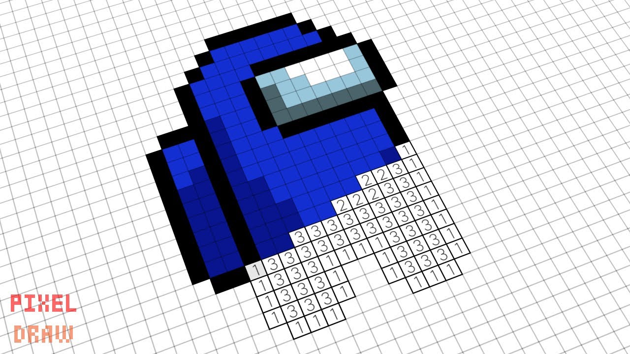 HOW TO DRAW AMONG US BLUE CREWMATE PIXEL ART | AMONG US PIXEL ART ...