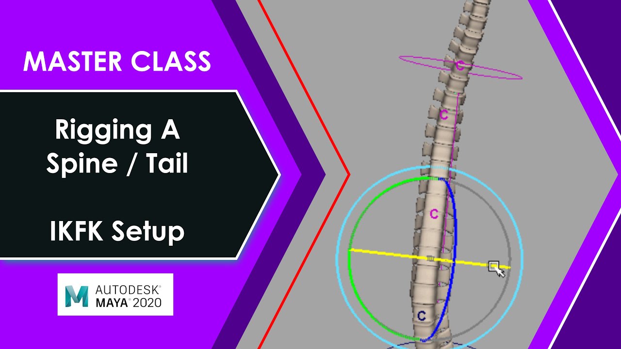 Autodesk Maya - Intro to Rigging 104 - Rigging a Spine using IKFK Method #maya - YouTube