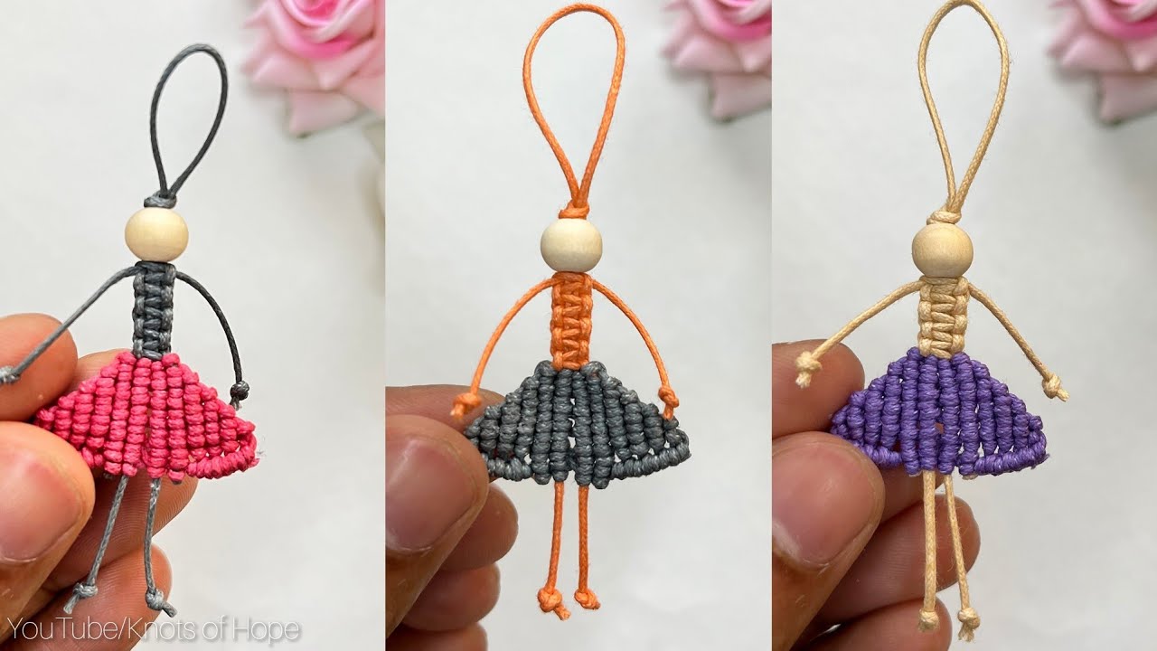 DIY Handmade Macrame dolls, Macrame dolls keychains - YouTube