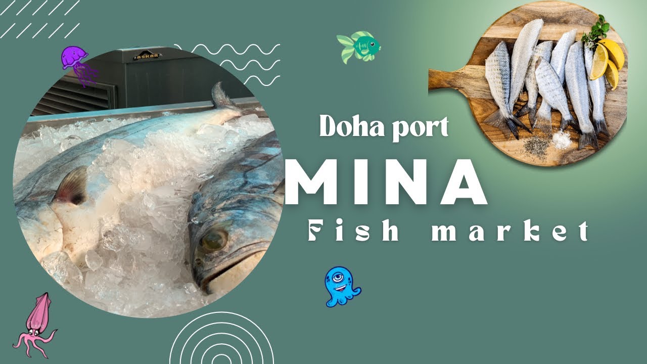 Mina fish market qatar - YouTube