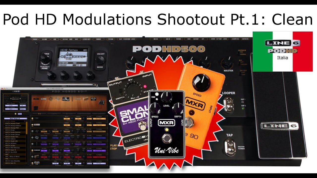 Line6 Pod HD - All Modulation Effects In-Depth Shootout Pt.1: on Clean ...