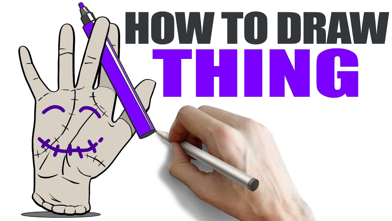 How to Draw Thing From Wednesday movie | Addams Family draw - YouTube