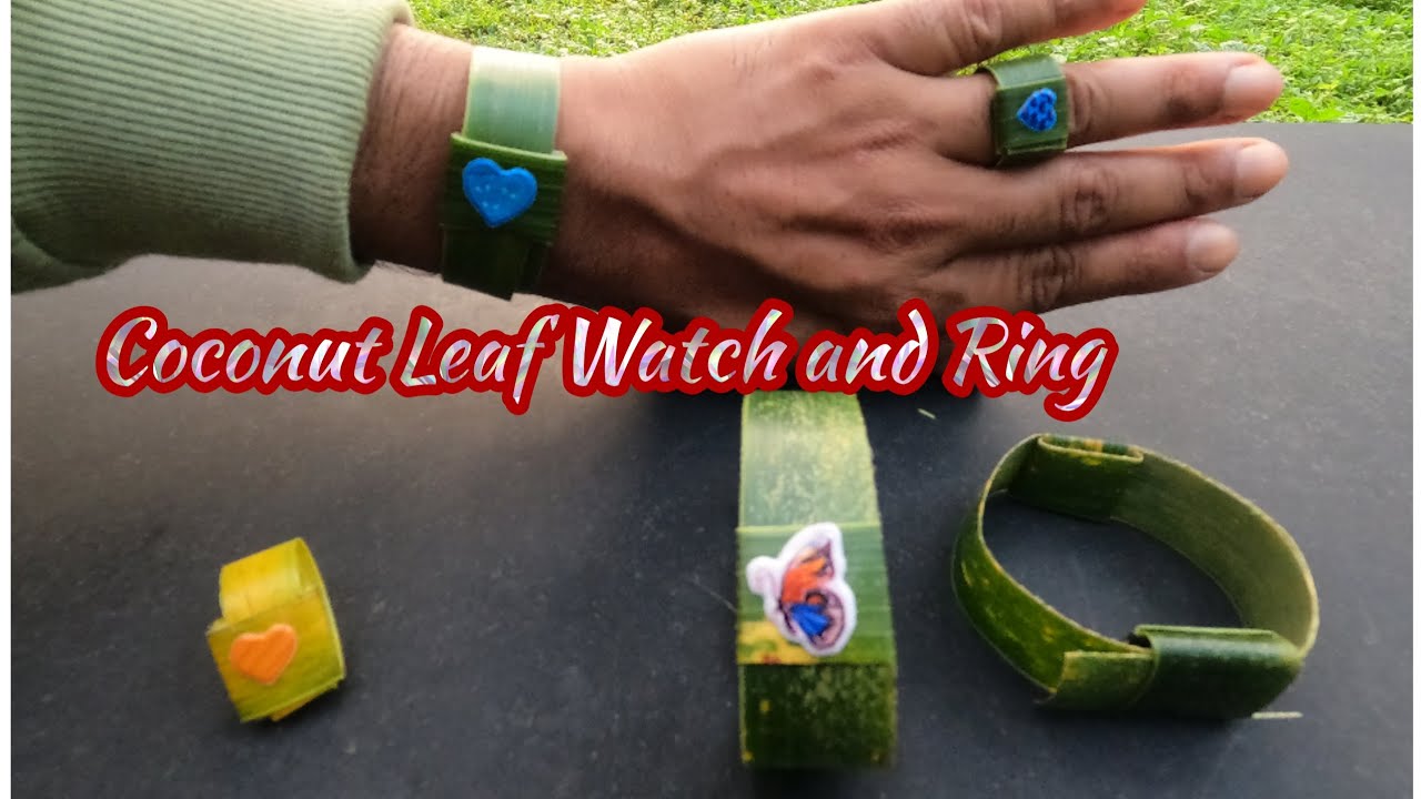 Coconut Leaf Watch and Ring Making #art #craft #children #coconut # ...