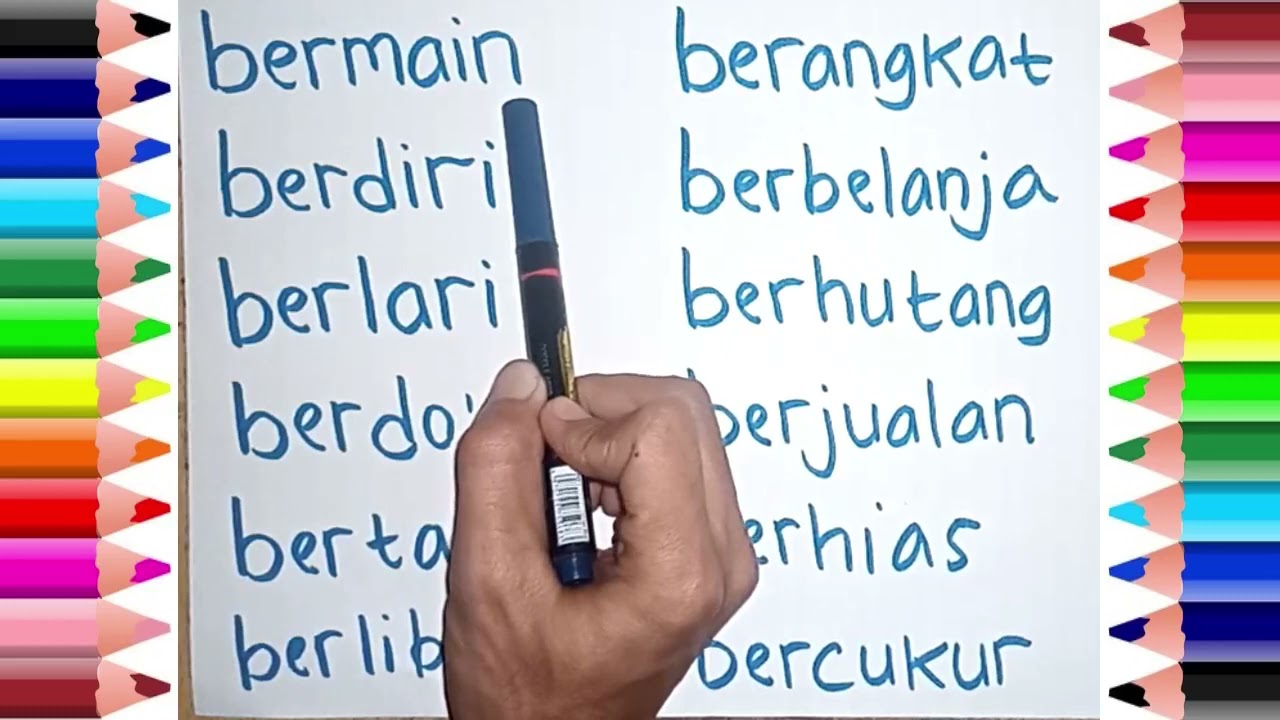 BELAJAR MENULIS DAN MEMABCA KATA IMBUHAN BER UNTUK PEMULA - YouTube
