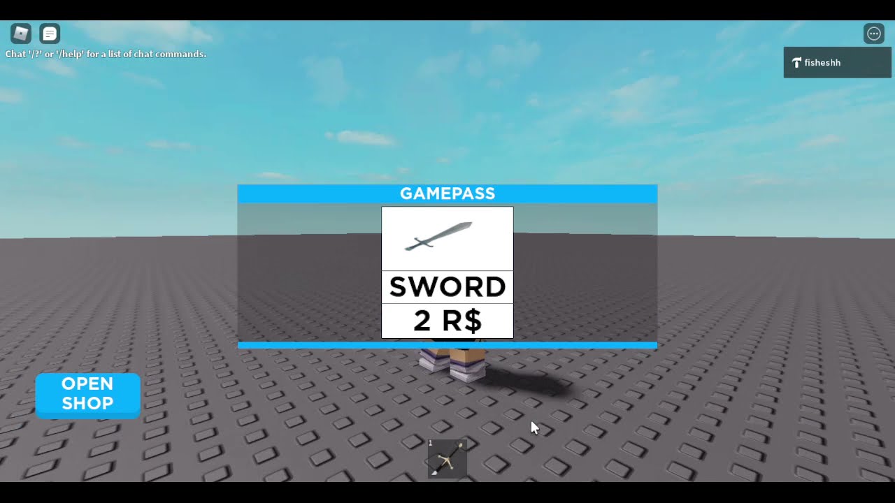 Roblox Studio- Gamepass Shop That Give You a Sword (Malaysia) - YouTube