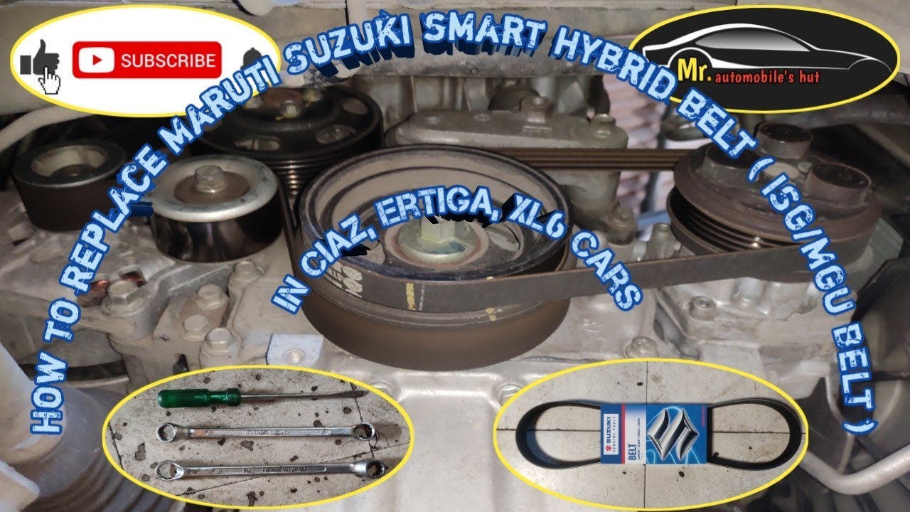 How to replace Maruti Suzuki smart hybrid belt // ISG/MGU belt in Ciaz ...