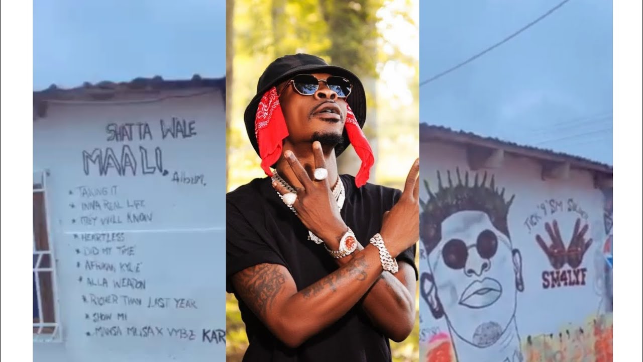Shatta wale's image and Maali Album tracklist painted 🎨 on walls on the ...