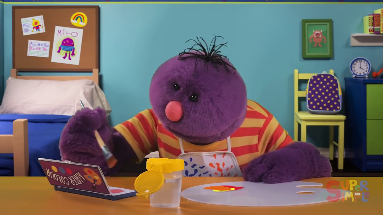 Learn Colors with Milo the Monster! Mixing Primary Colors - YouTube