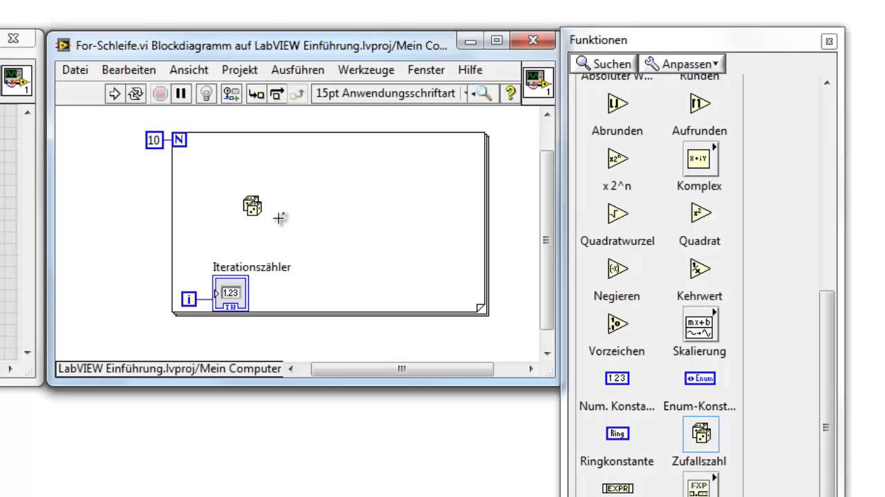 LabVIEW: For-Schleife - YouTube