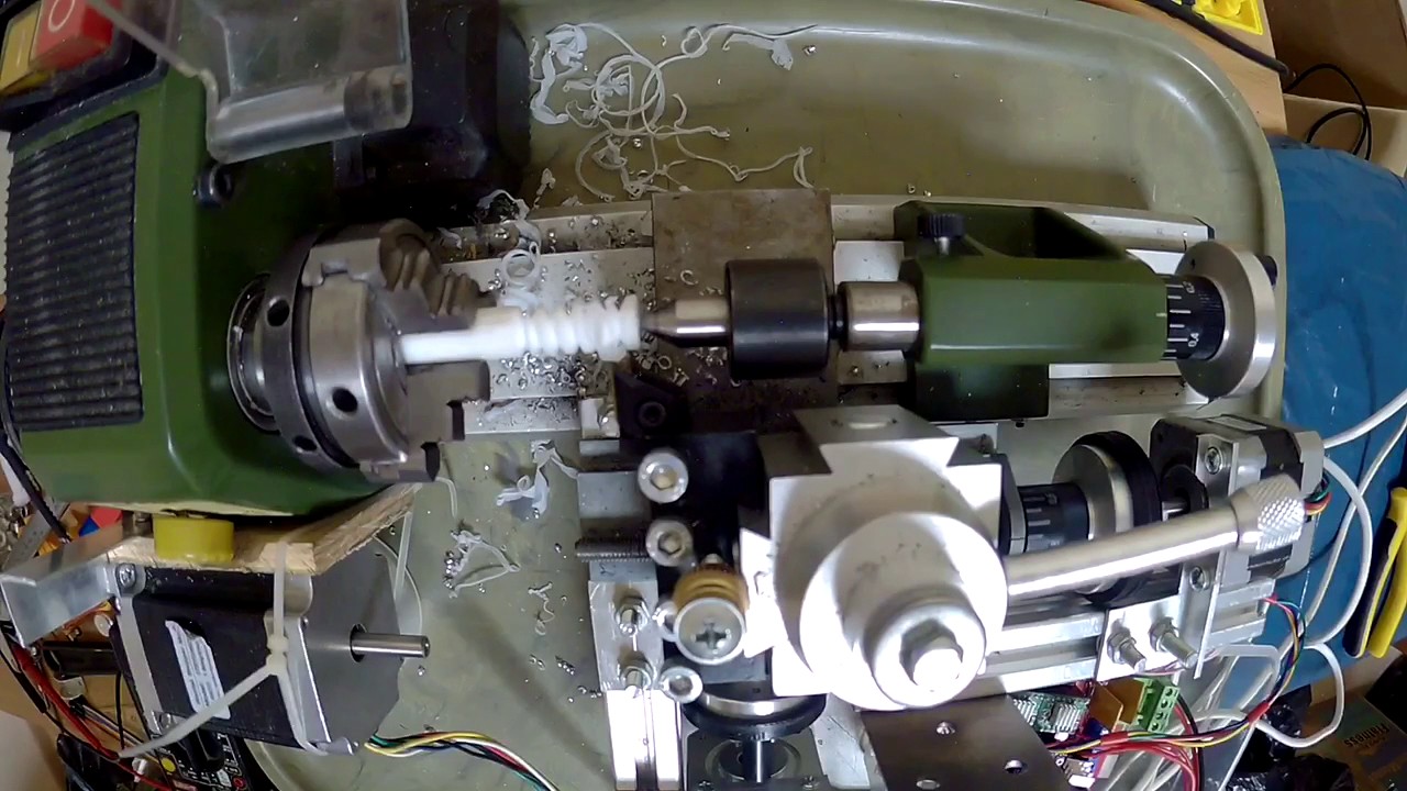 CNC for Proxxon FD150 lathe - YouTube