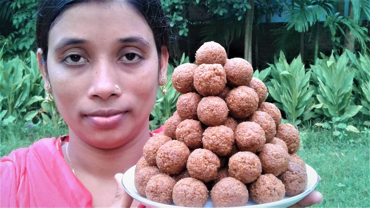 Narkel er Naru Recipe | Coconut sweet Ball | Coconut Laddo Cooking By ...