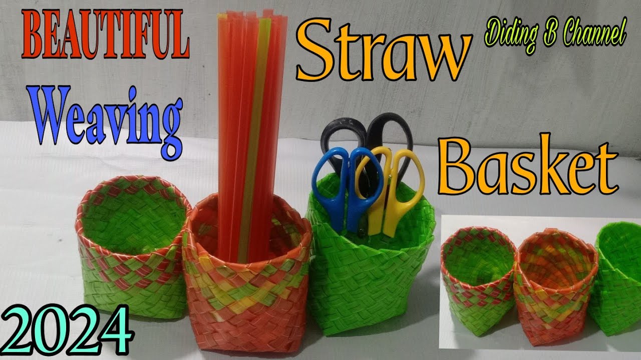 Weaving straw basket/ How to make/##diycraftsideas #strawbasket# ...