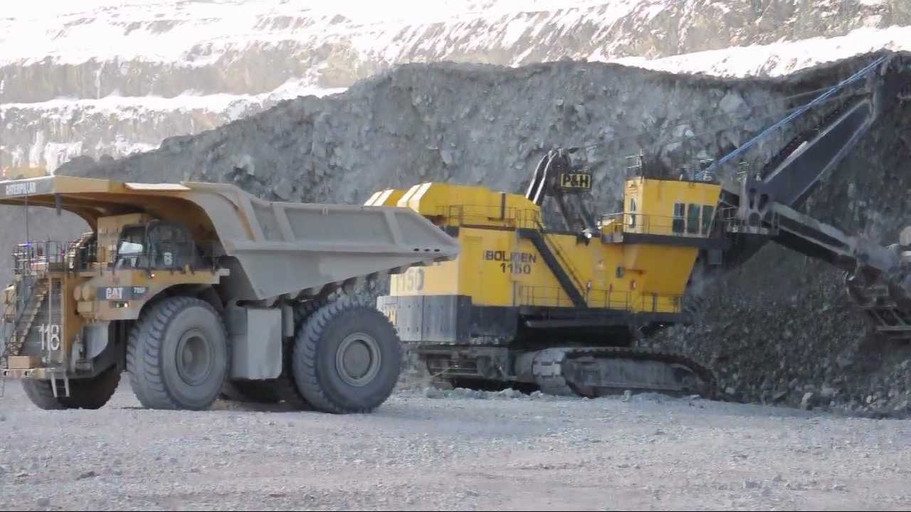 P&H 4100A | Cat 795F AC | Cat 793D | Cat 980H @ Boliden Aitik - YouTube