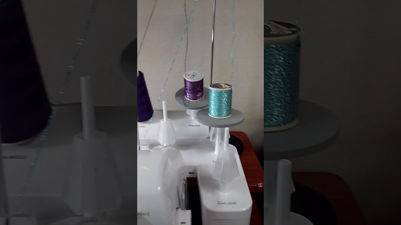 Metallic threads & 3 thread wave stitch - YouTube