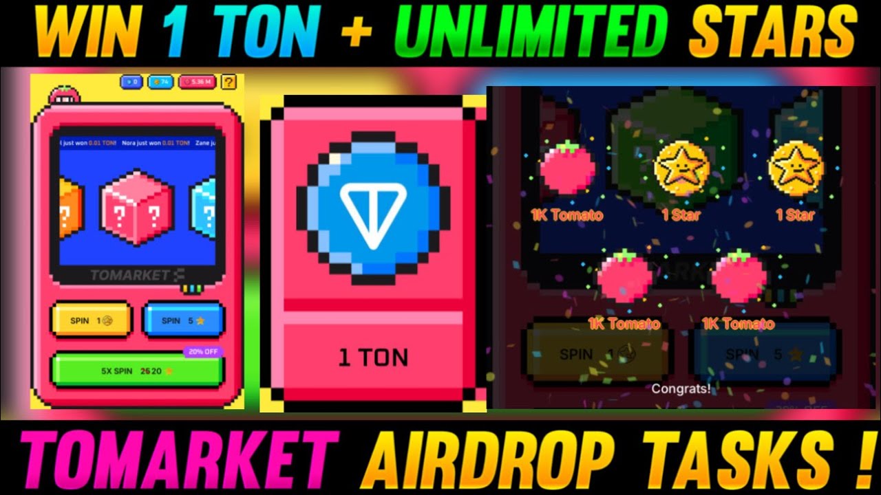 Tomarket Airdrop Update | Tomarket Stars ⭐️ + Win 1 TON ? | Tomarket ...