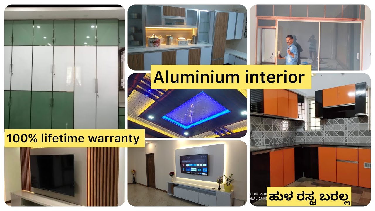 Aluminium interior design/No water,Fire,Rust issue/Kitchen wardrobe tv ...