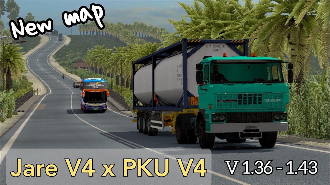 NEW INDONESIAN MAP COMBO - JARE V4 & PKU V4 - ETS2 1.36 to 1.43 - YouTube