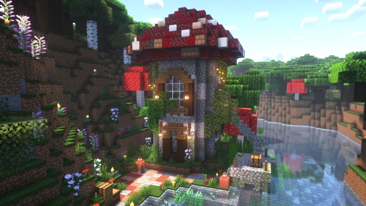 Minecraft: Fairy Tale Mushroom Cottage Build - Timelapse - YouTube