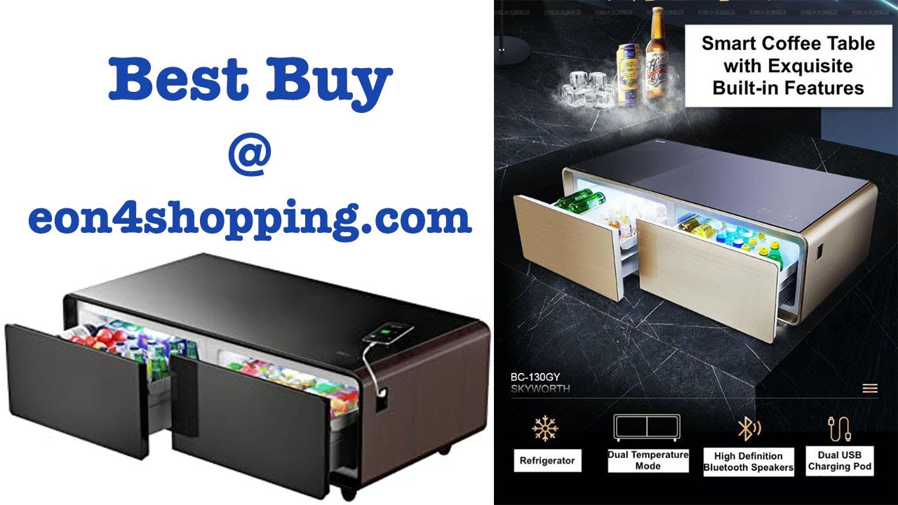 Smart Coffee Table with Refrigerator Speaker and USB - YouTube