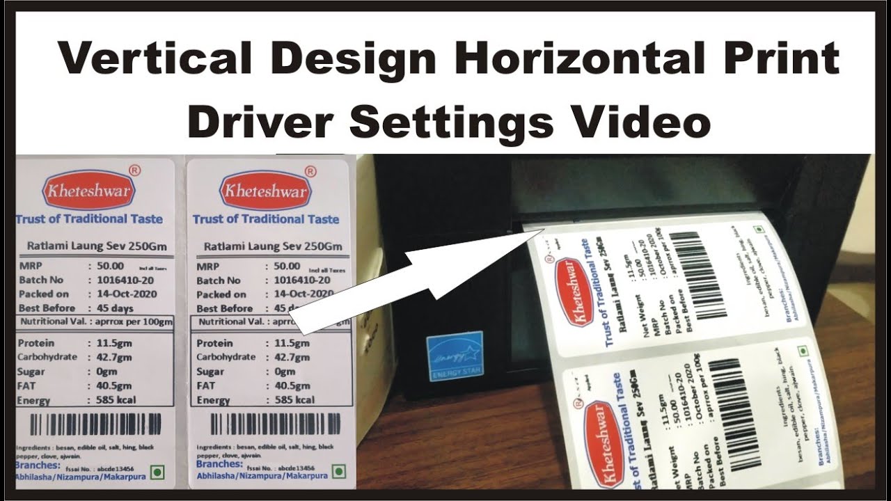 Vertical Design Horizontal Page Barcode Label Printer Driver and ...