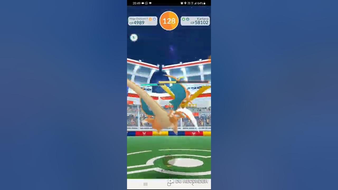 Pokemon Go-Kartana(紙御劍) Raid Solo by only 1 lvl50 Mega Charizard Y(Sunny)(KO@29sec)14/9/22 PVE1 ...