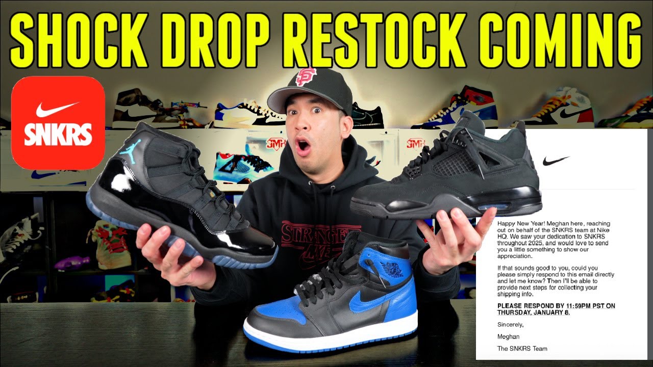 SHOCK DROP RESTOCK COMING !!! INSTANT GOT EM SNKR APP | ROYAL 1 ...