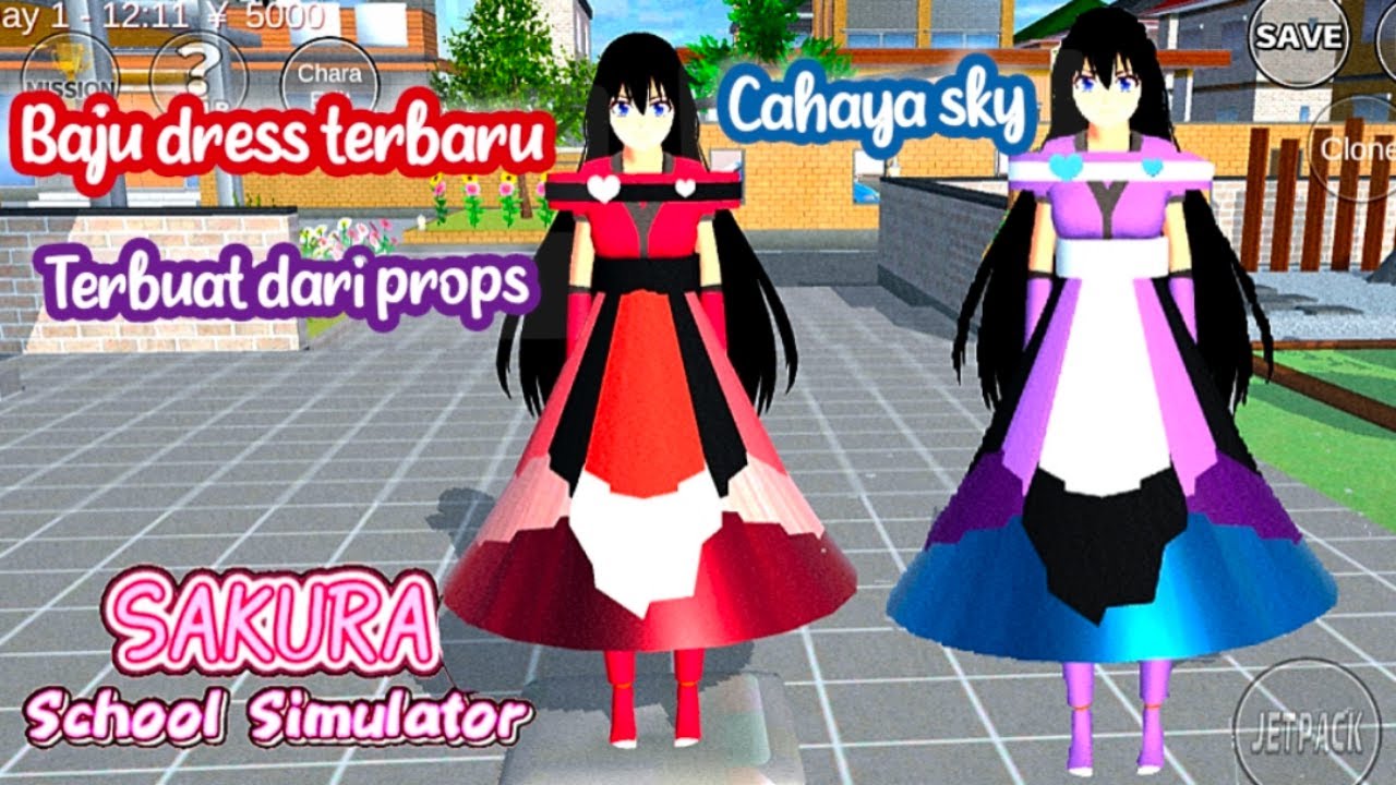 TUTORIAL BAJU BARU # baju dress terbaru dari props # sakura school ...