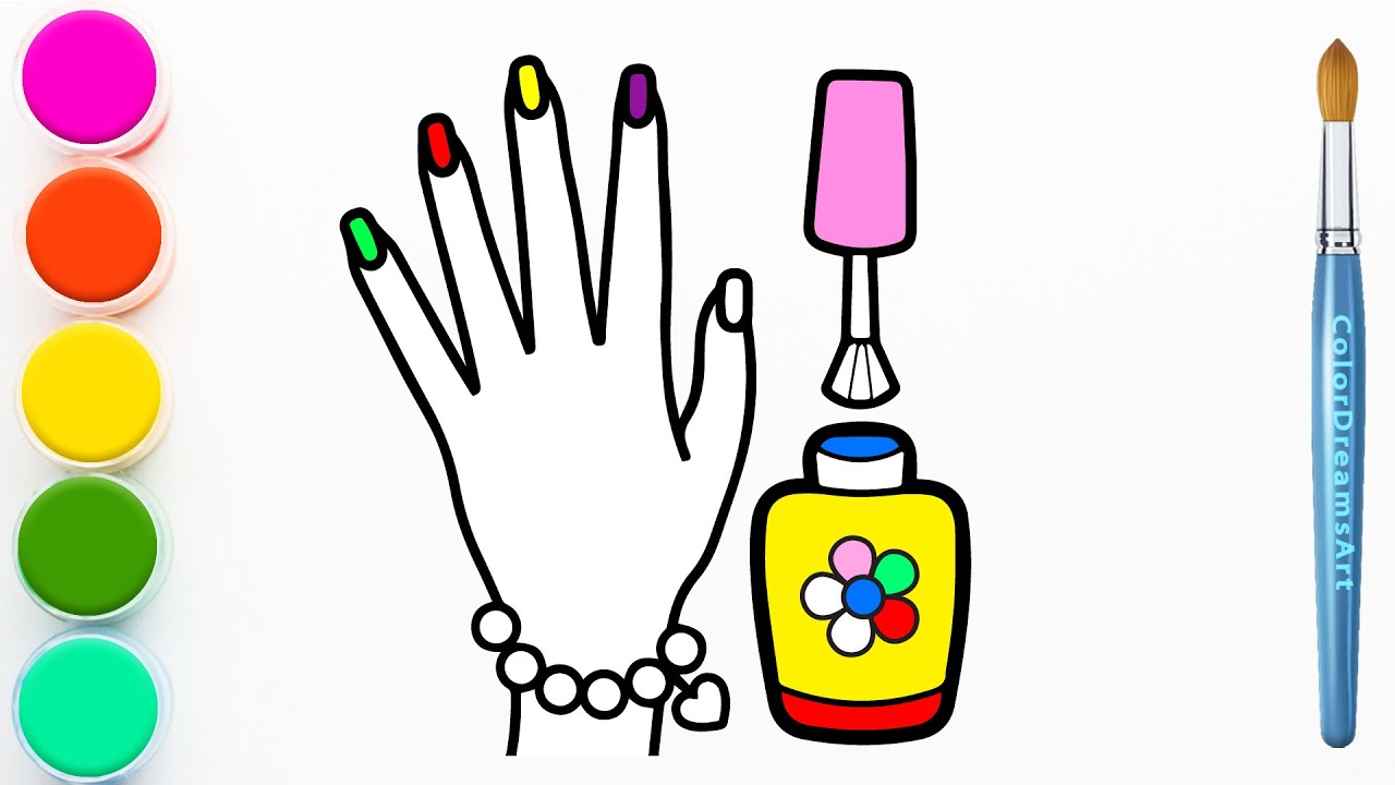 How to Draw a Nail Polish | Step by Step - YouTube