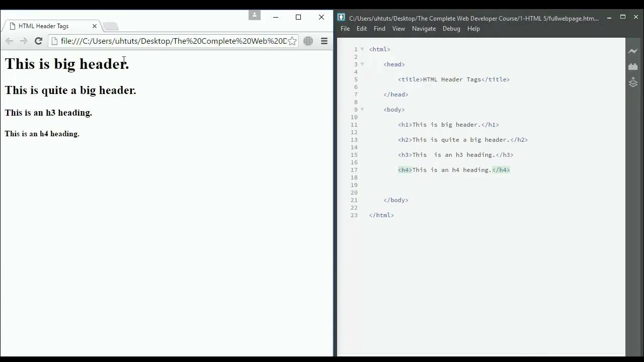 Ep.4 | Creating a Header Tag in HTML | Beginner’s Guide - YouTube