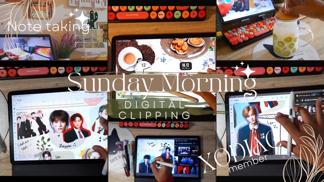 Sunday morning💫🍂🌵| Taking digital clippings of XODIAC ( 소디엑 ) note ...