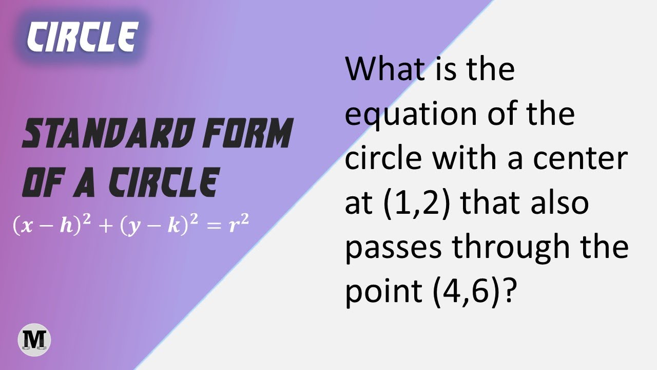 1.21 | Circle | Standard Form Of A Circle - Worked Out Problem - YouTube