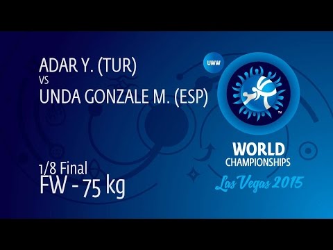 1/8 FW - 75 kg: Y. ADAR (TUR) df. M. UNDA GONZALE (ESP) by FALL, 6-0
