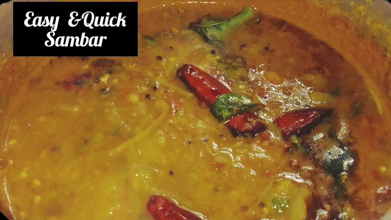 easy and quick sambar recipe#toor dal sambar - YouTube