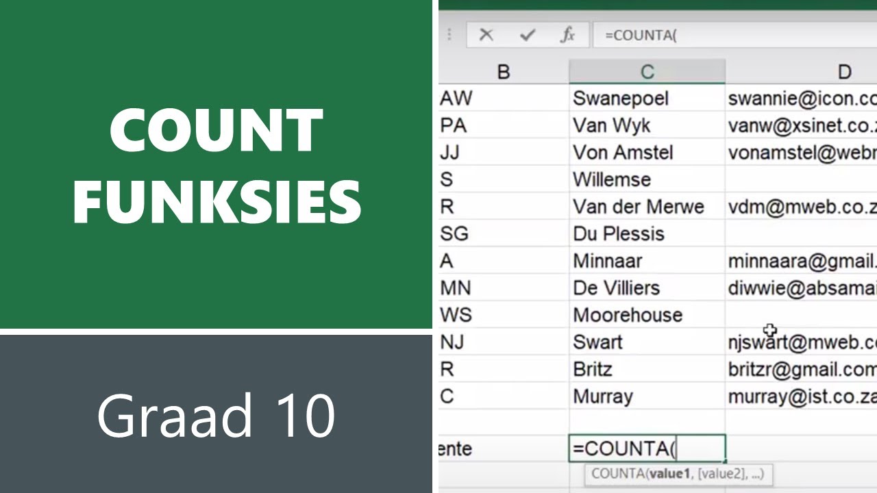 Mod 4_3 Count funksies (Gr 10) - YouTube