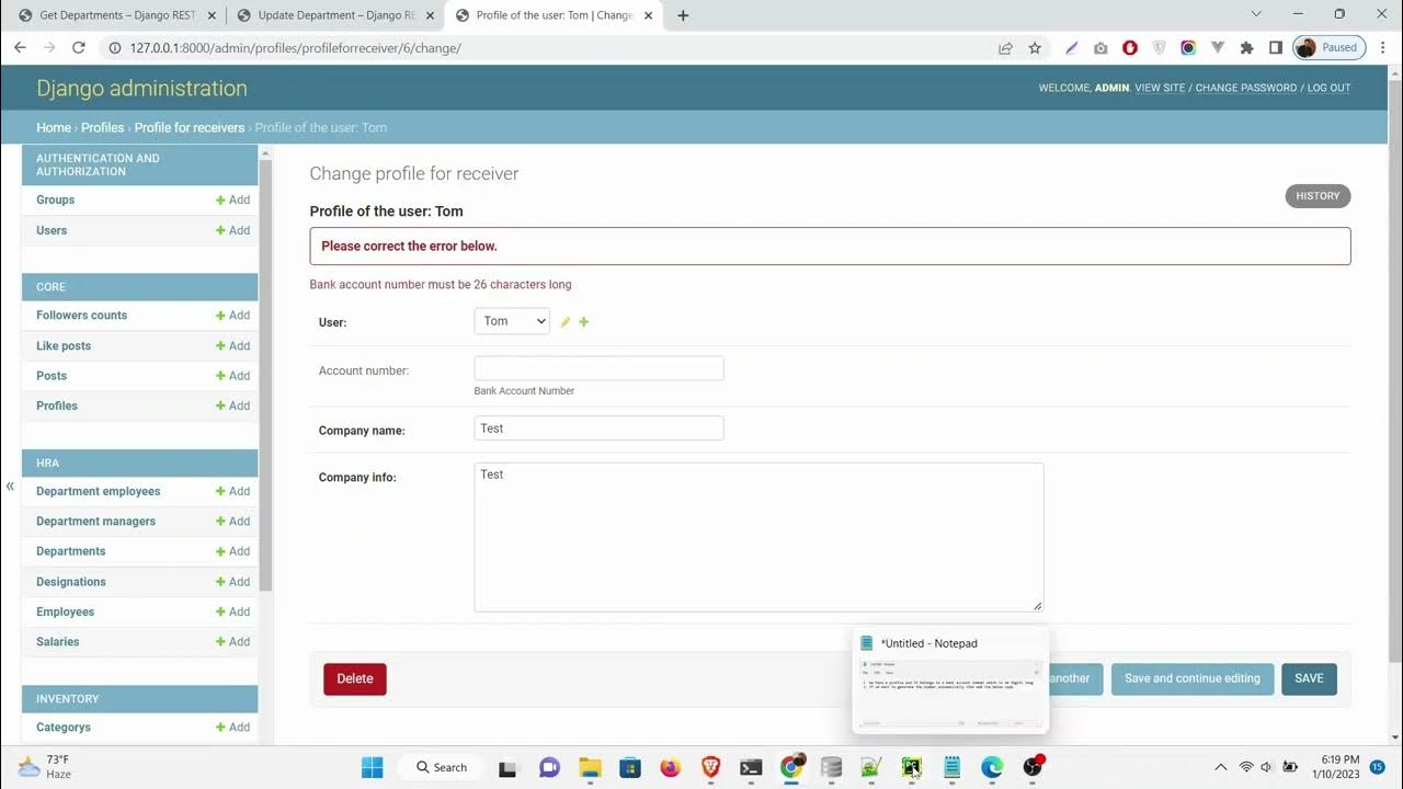 Python Django | Generate Number automatically | Admin Panel Validation - YouTube