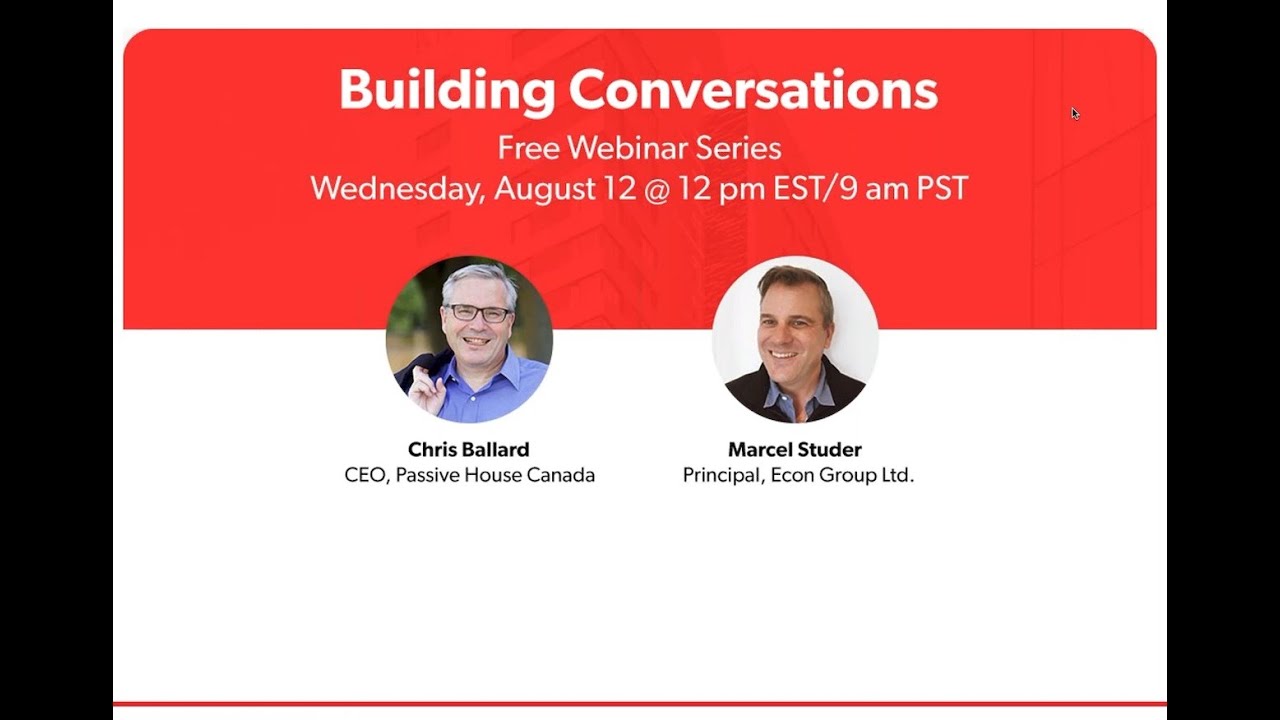 Passive House Canada Building Conversations with Marcel Studer - YouTube