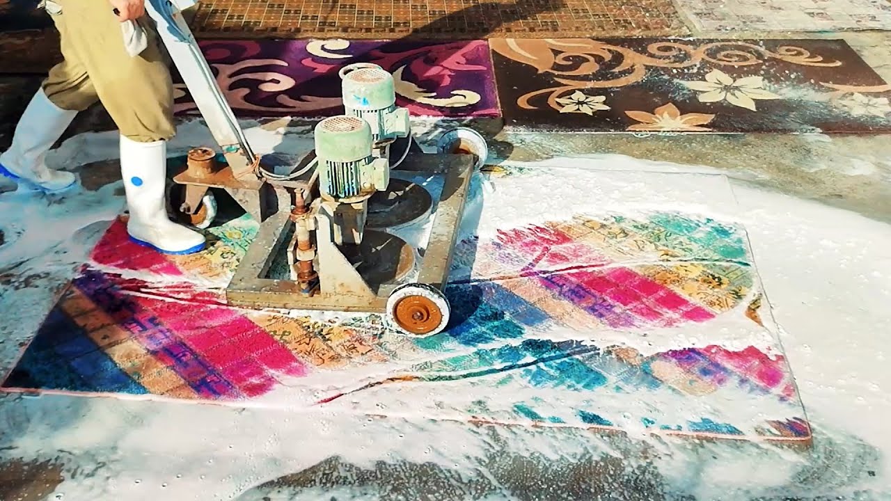 Diy carpet Cleaning in IRAN! Watch How we clean this poor Rug - YouTube