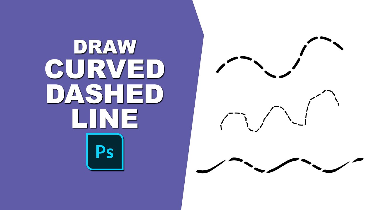 how to draw curved dashed line in photoshop, - YouTube