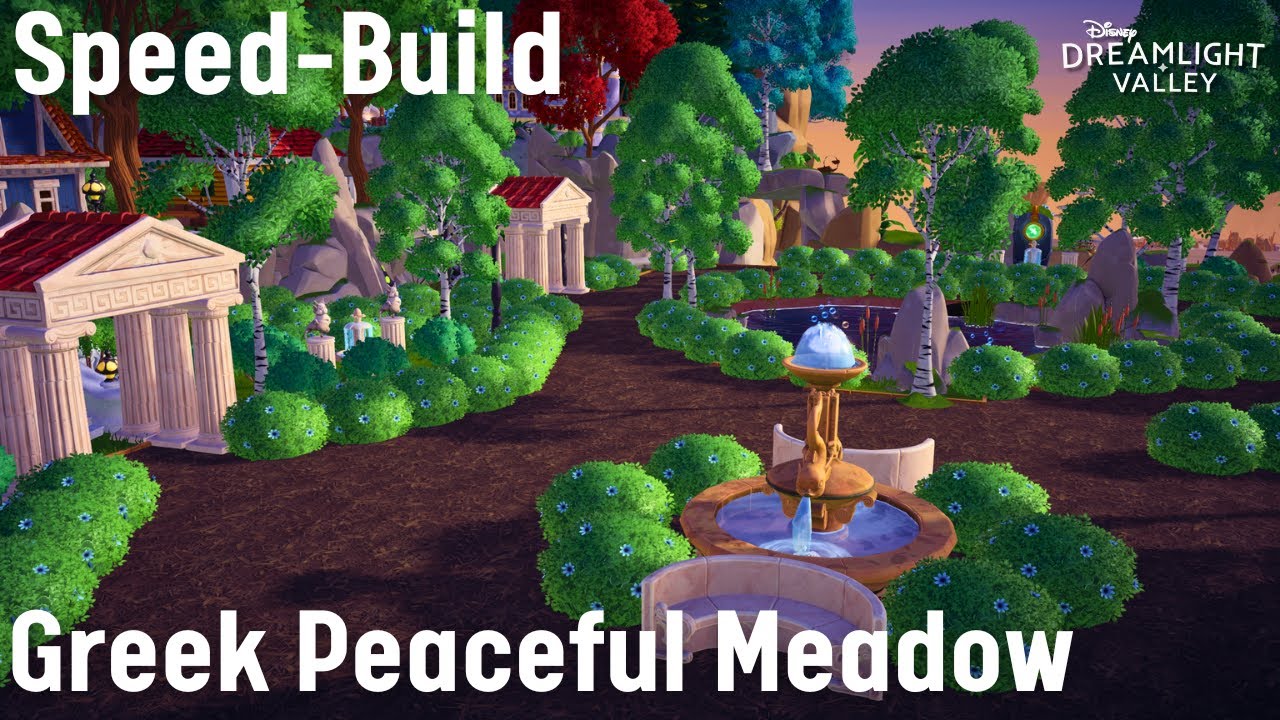 Greek Peaceful Meadow Idea (Speed-Build) | Disney Dreamlight Valley - YouTube