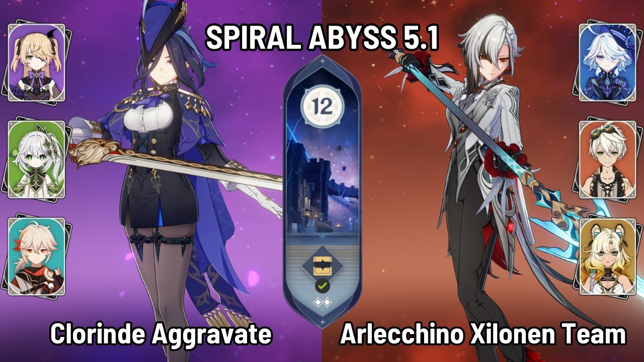 C0 Clorinde Aggravate | C0 Arlecchino Xilonen Furina Team | New Spiral ...