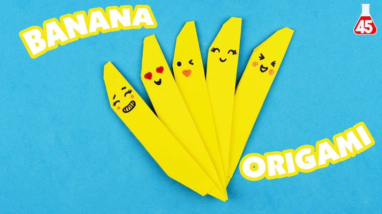 Tutorial Origami Banana | DIY Lavoretti con la carta - YouTube