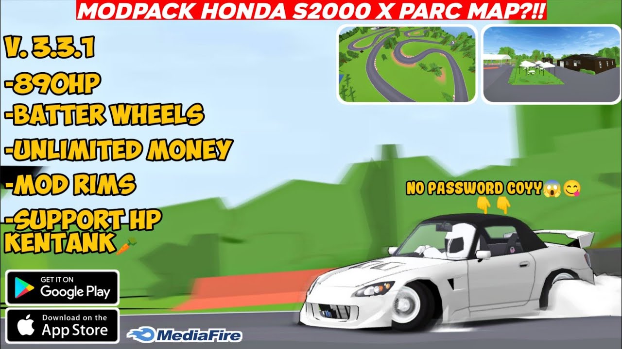 SHARE MODPACK HONDA S2000 X PARC MAP TERBARU | 890HP ENGINE, MOD RIMS ...
